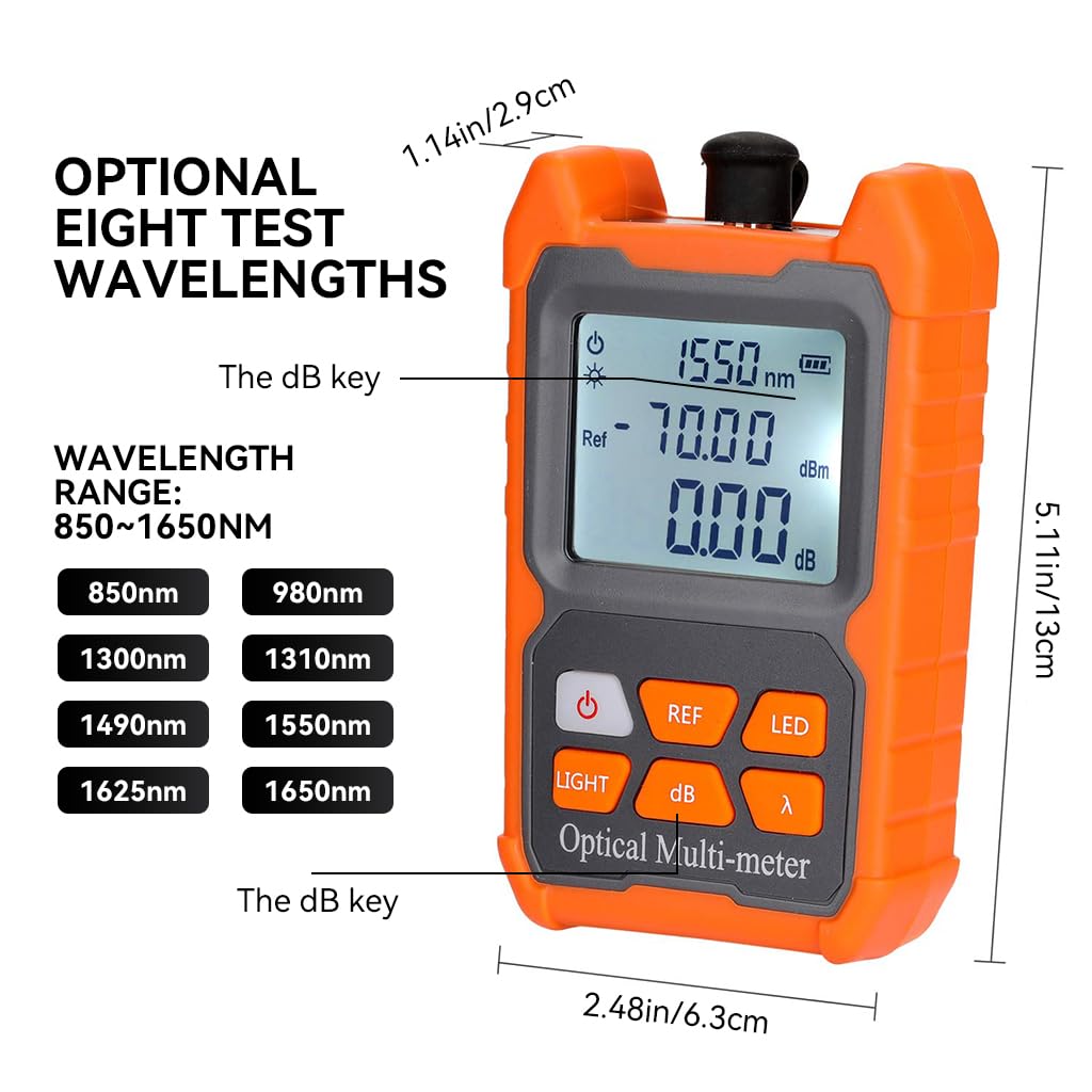 Digital Optical Power Meter -70dBm to +6dBm for Fiber Testing | Serplex ...