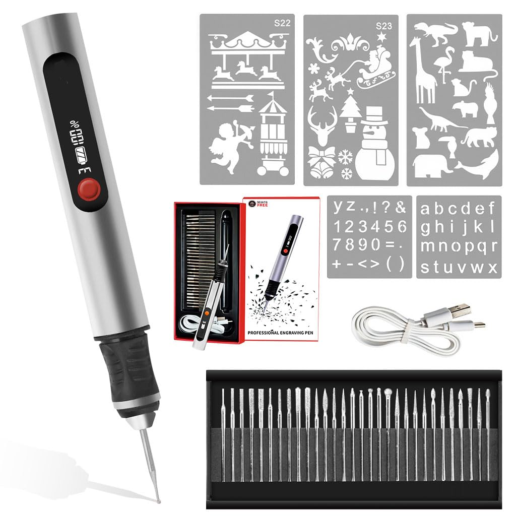 Electric Engraving Pen Kit 30 Bits Adjustable Speed | Serplex® – Eleboat